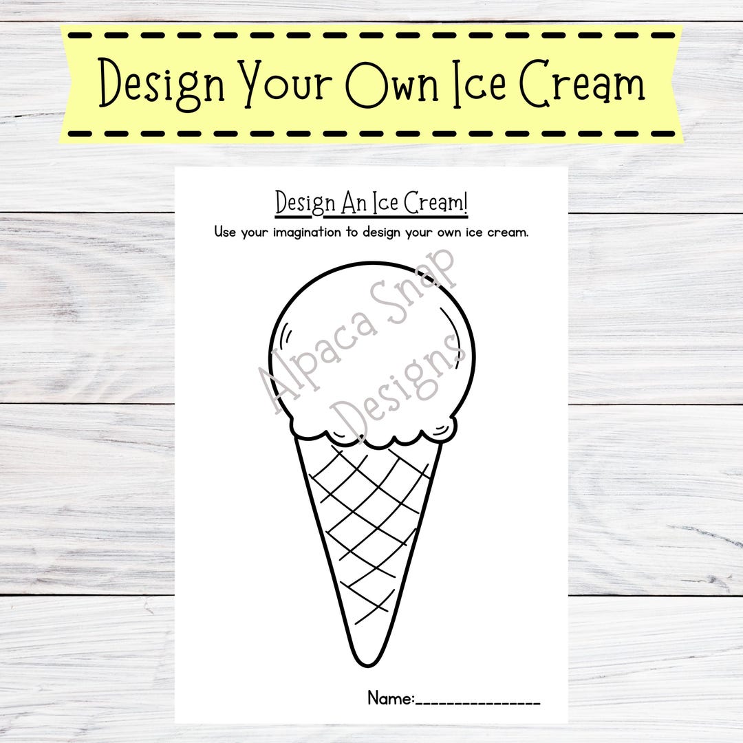 Design Your Own Ice Cream Printable: Kids' Summer Craft Activity (PDF ...