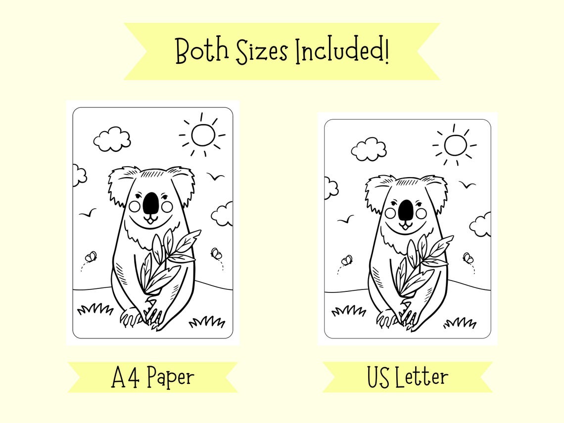 Koala Colouring Sheets for Children Koala Coloring Pages for Kids Fun ...