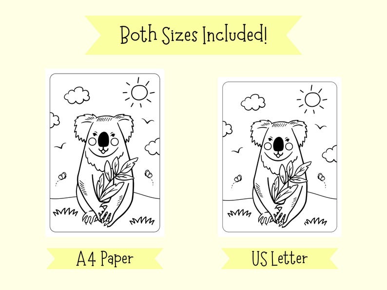 Koala Colouring Sheets for Children Koala Coloring Pages for Kids Fun ...