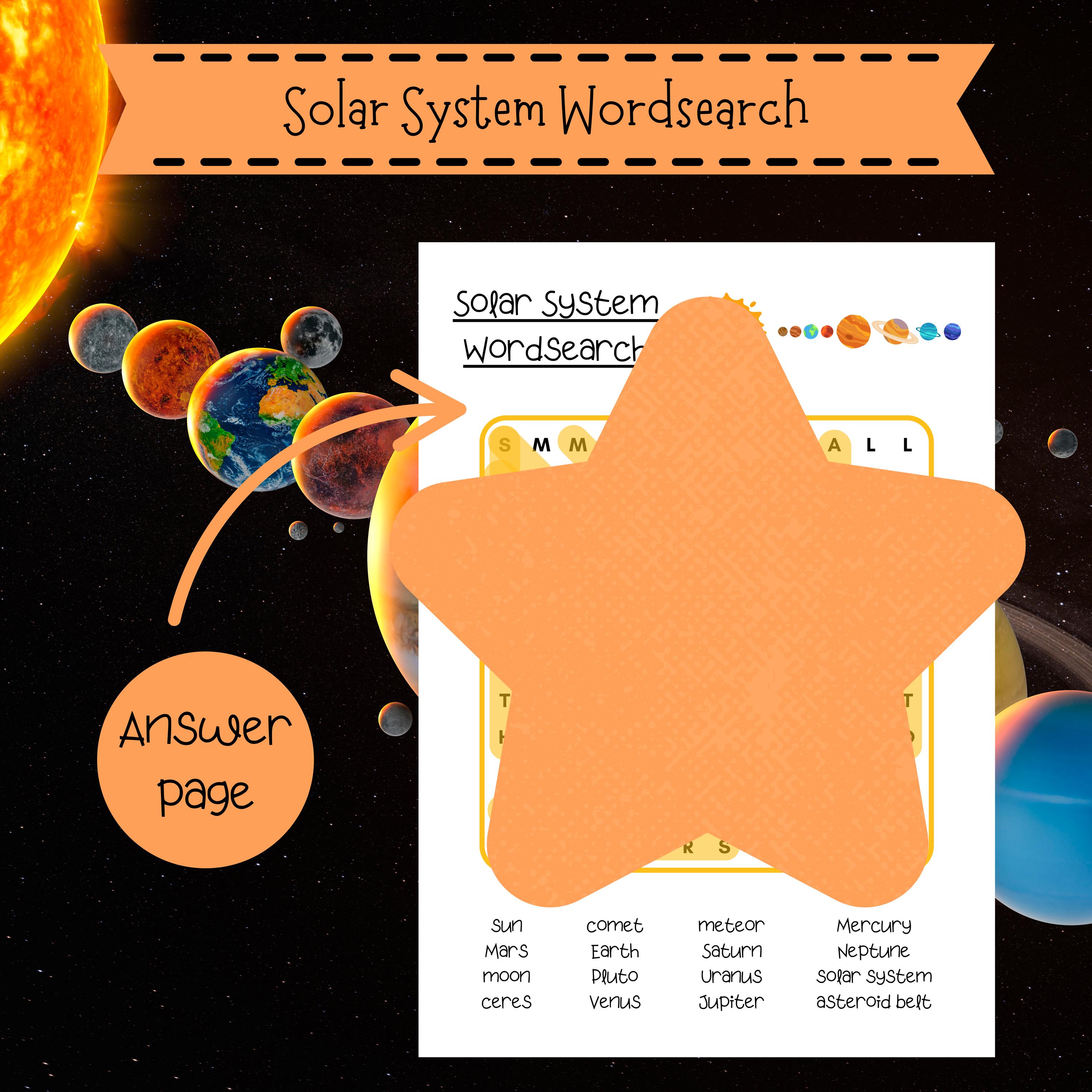 Solar System Word Search Puzzle: Printable Space Activity (PDF Download ...