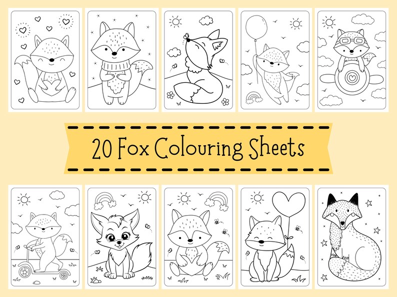Fox Colouring Sheets - Fox Colouring for Children - Fox Coloring Pages ...