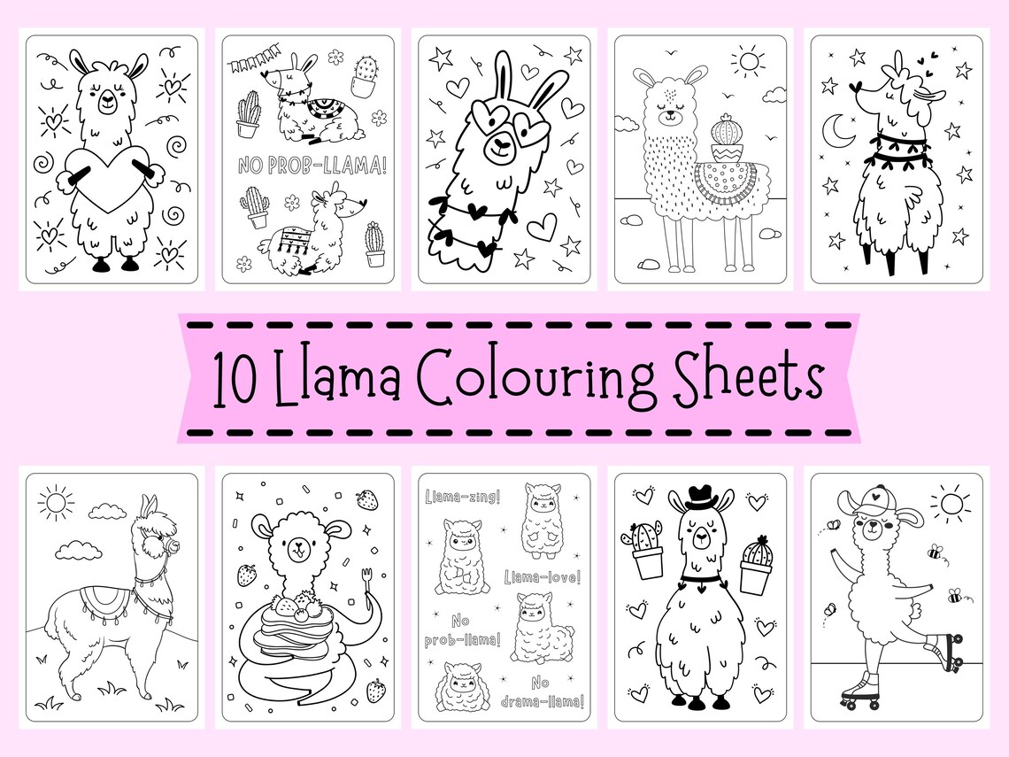 Llama Colouring Sheets for Children - Llama Coloring Pages for Kids ...