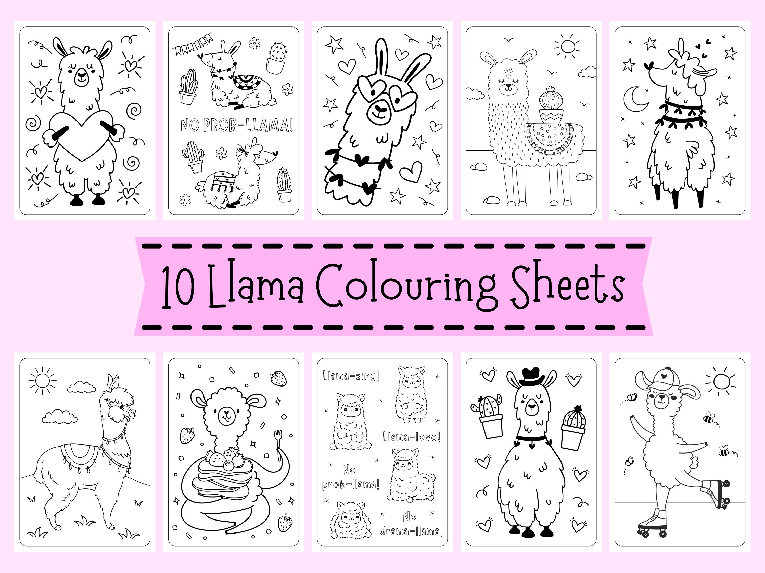 Llama Colouring Sheets for Children - Llama Coloring Pages for Kids ...