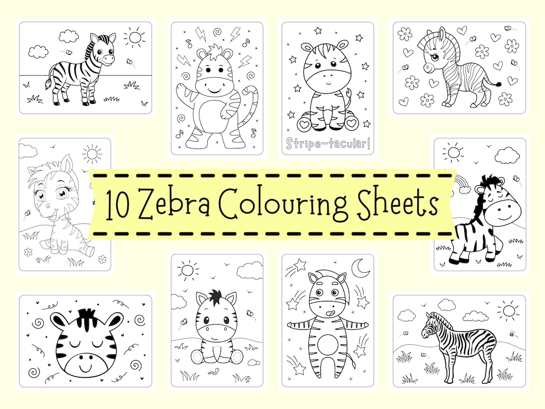 Zebra Colouring Sheets for Children - Zebra Coloring Pages for Kids ...