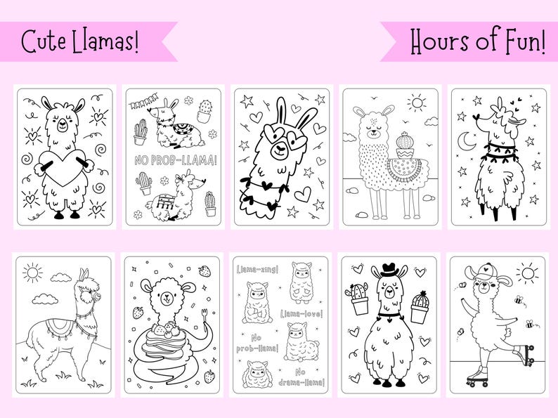 Llama Colouring Sheets for Children - Llama Coloring Pages for Kids ...