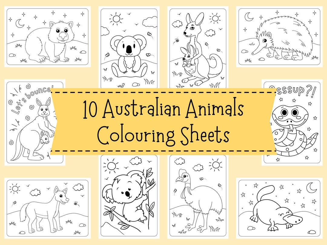 Australian Animals Colouring Sheets for Children Australian Animals ...