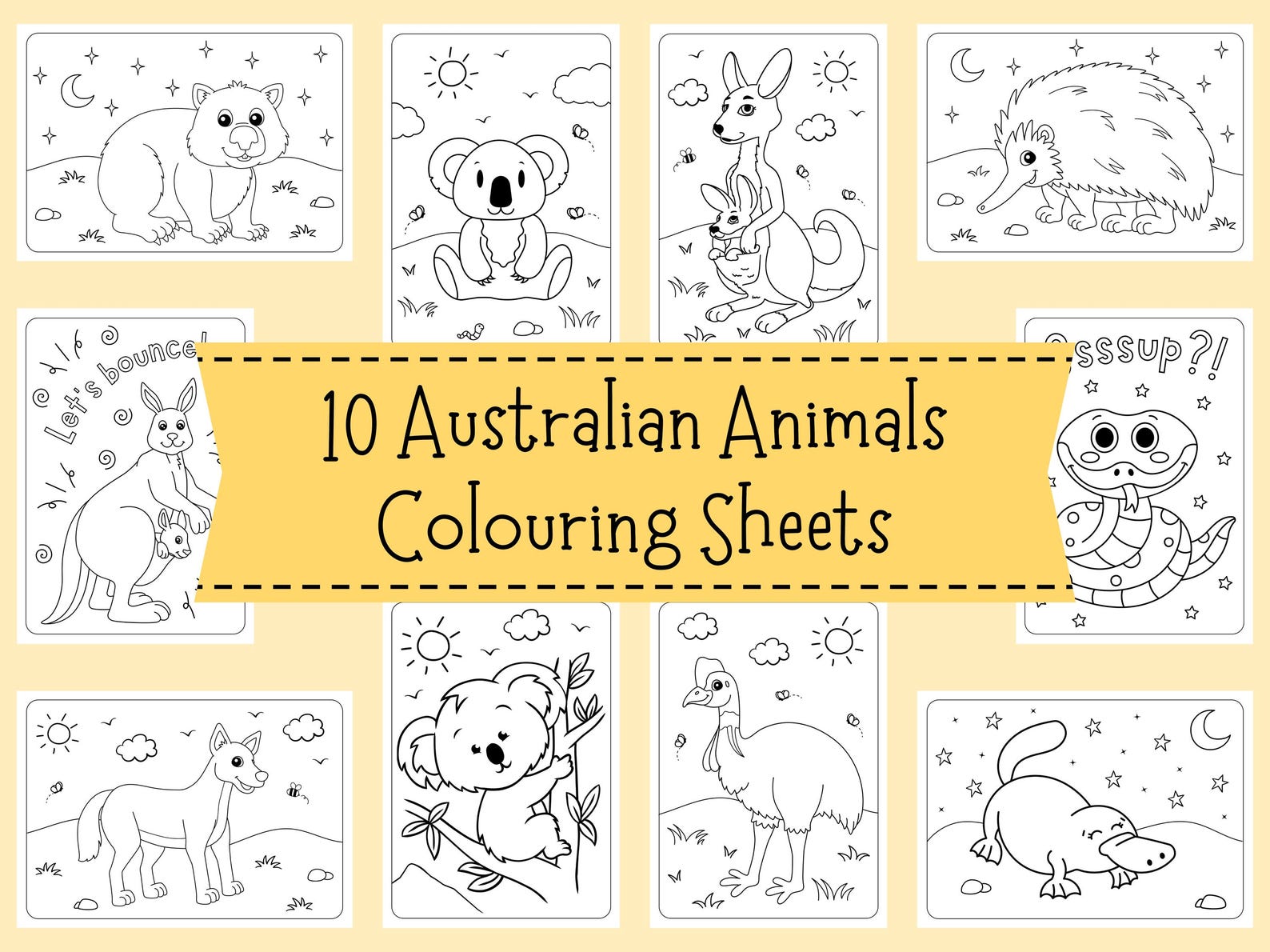 Australian Animals Colouring Sheets for Children Australian Animals ...