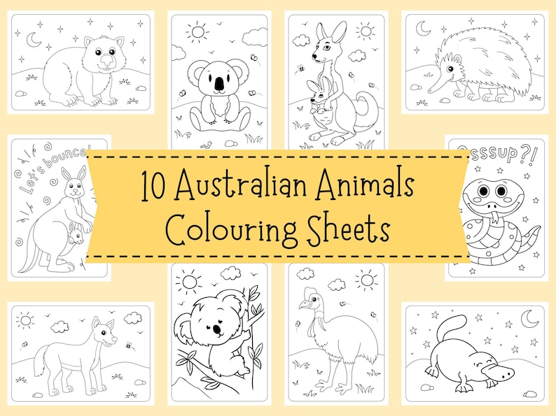 Australian Animals Colouring Sheets for Children Australian Animals ...