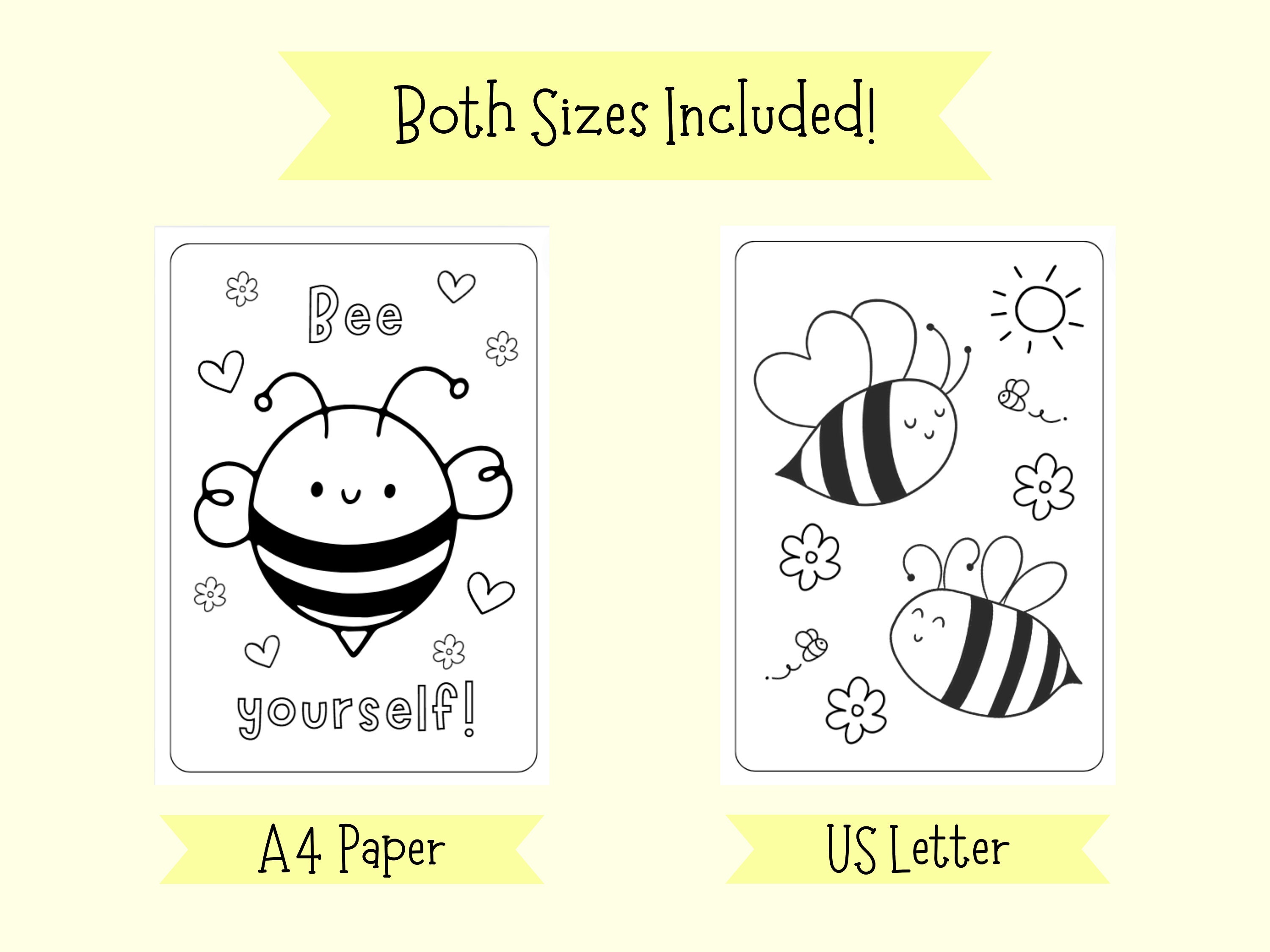 Bee Colouring Sheets for Children Bee Coloring Pages for Kids Cute Bee ...