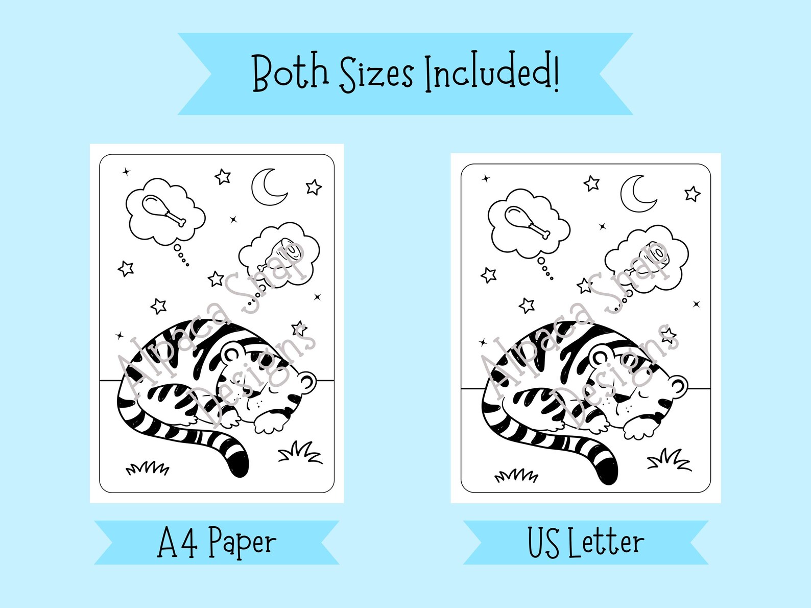 Sleeping Animals Colouring Sheets for Children - Cute Bedtime Coloring ...