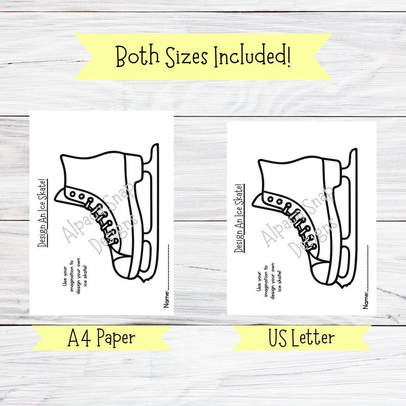 Design Your Own Ice Skate Printable: Kids' Winter Craft Activity (PDF ...