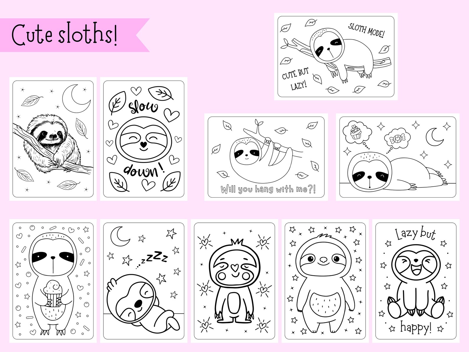 Sloth Colouring Sheets for Children - Sloth Coloring Pages for Kids ...