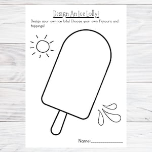 Ice Lolly Design Printable: Kids Summer Coloring Activity (PDF Download ...