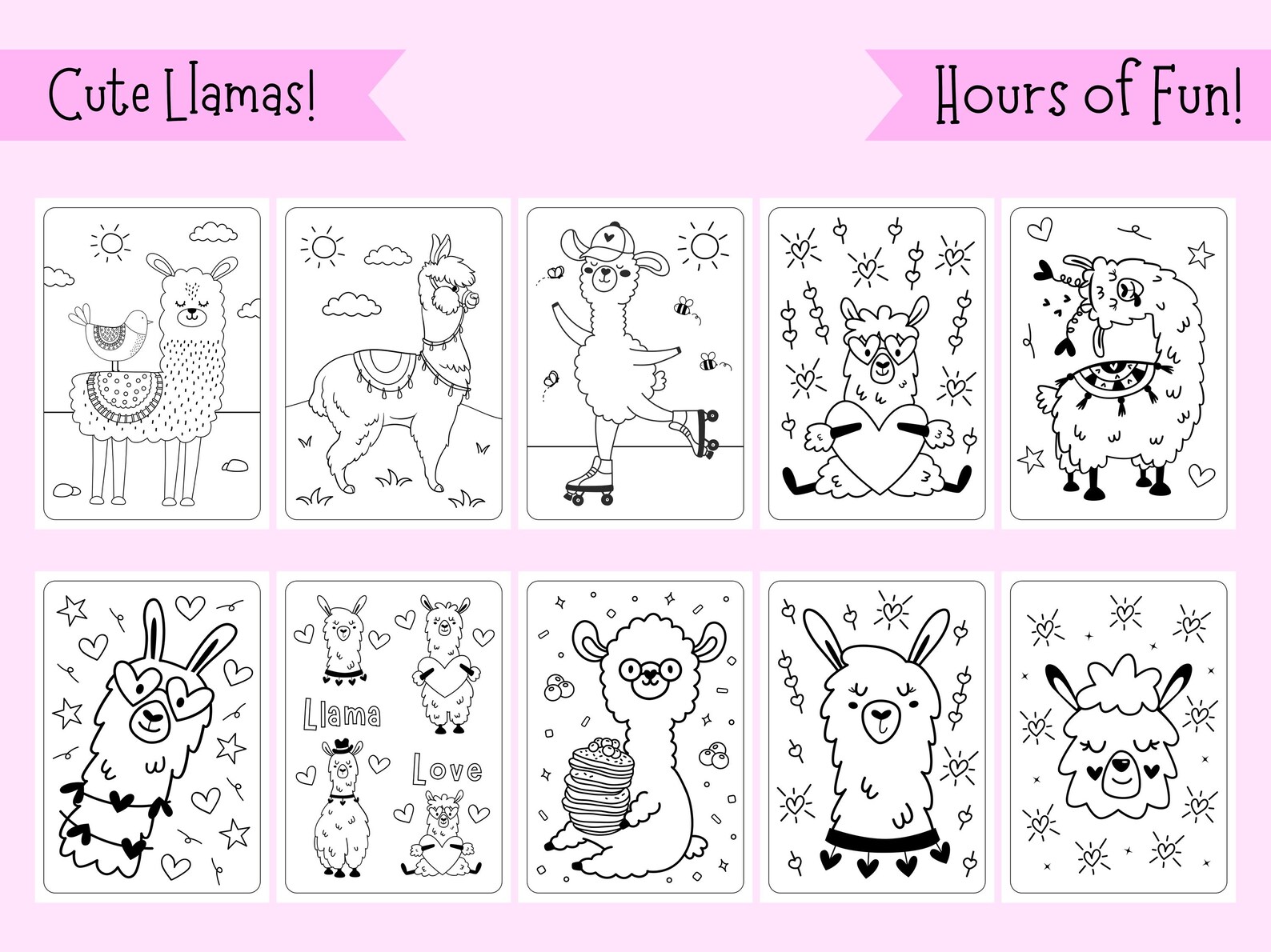 Llama Colouring Sheets for Children - Llama Coloring Pages for Kids ...