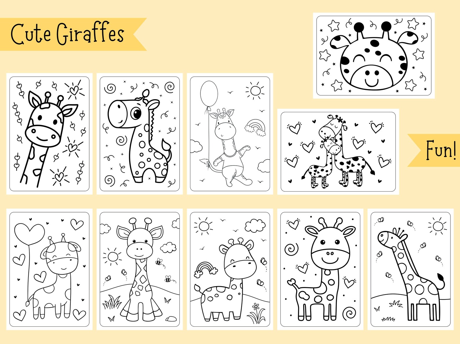 Giraffe Colouring Sheets for Children - Giraffe Coloring Pages for Kids ...