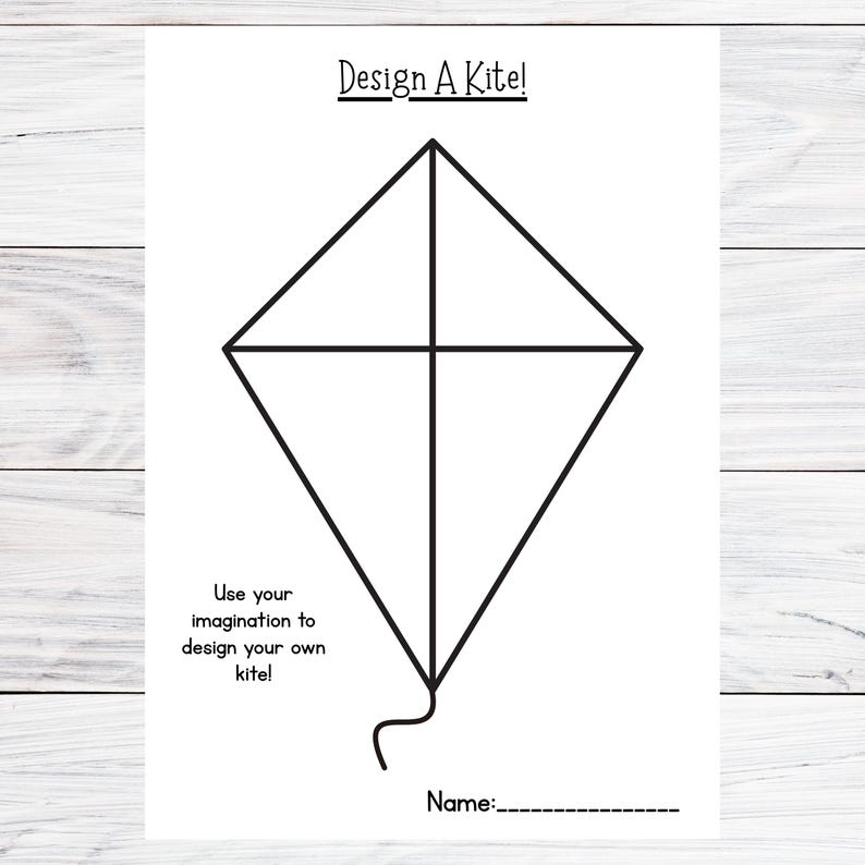 Design Your Own Kite Printable: Kids' Activity Page (PDF Download A4/US ...