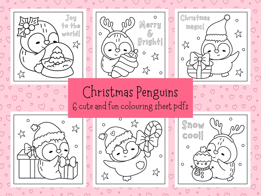 Christmas Penguin Colouring Sheets Cute Penguin Coloring Pages Cute ...
