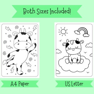 Cow Colouring Sheets for Children Cow Coloring Pages for Kids Cute Cow ...