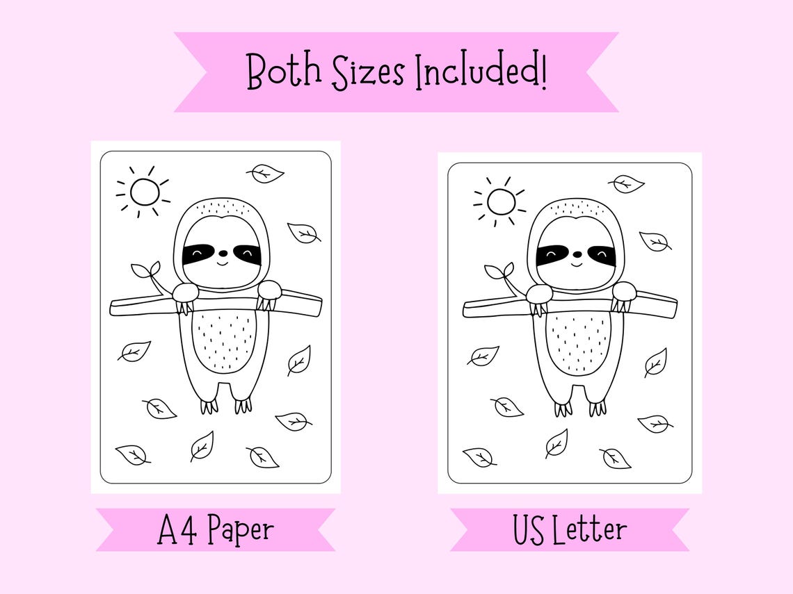 Sloth Colouring Sheets for Children - Sloth Coloring Pages for Kids ...