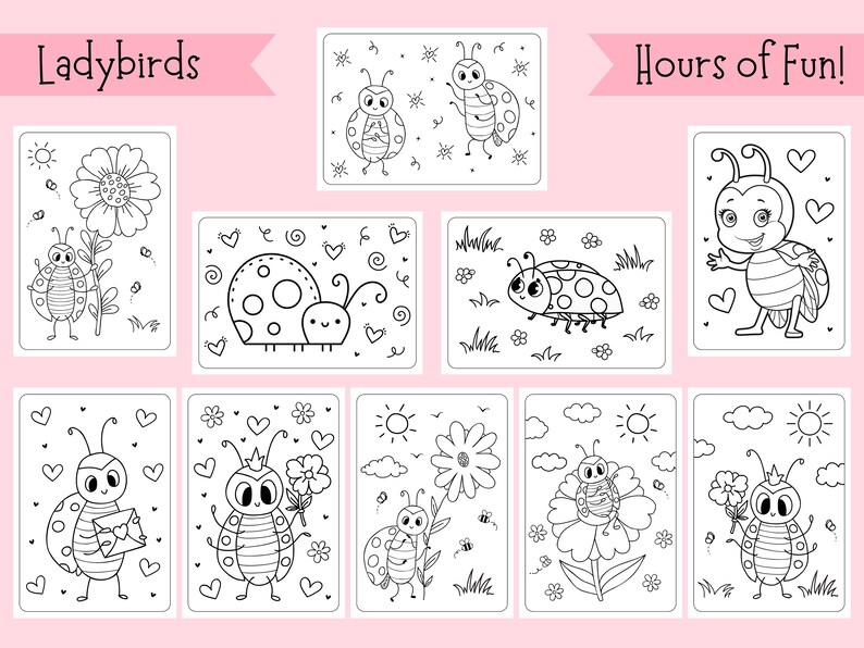 Ladybird Colouring Sheets for Children Ladybird Coloring Pages for Kids ...
