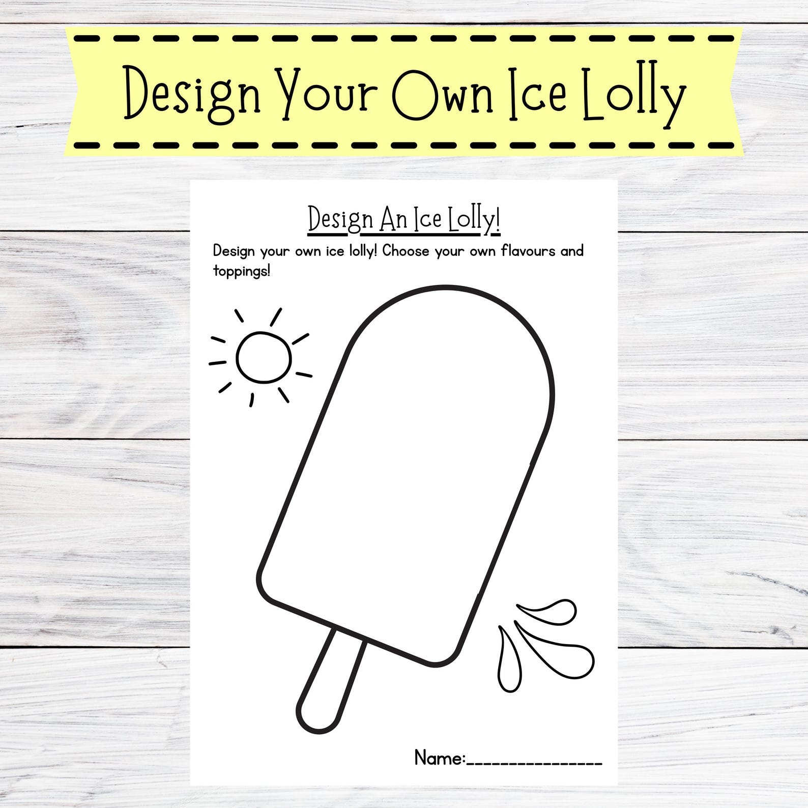 Design an Ice Lolly Printable - Design Your Own Ice Lolly Activity ...