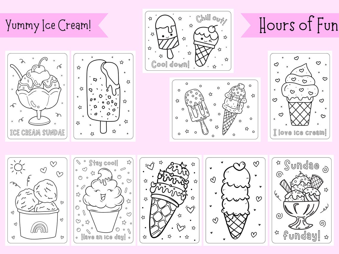 Ice Cream Colouring Sheets for Children - Ice Cream Coloring Pages for ...