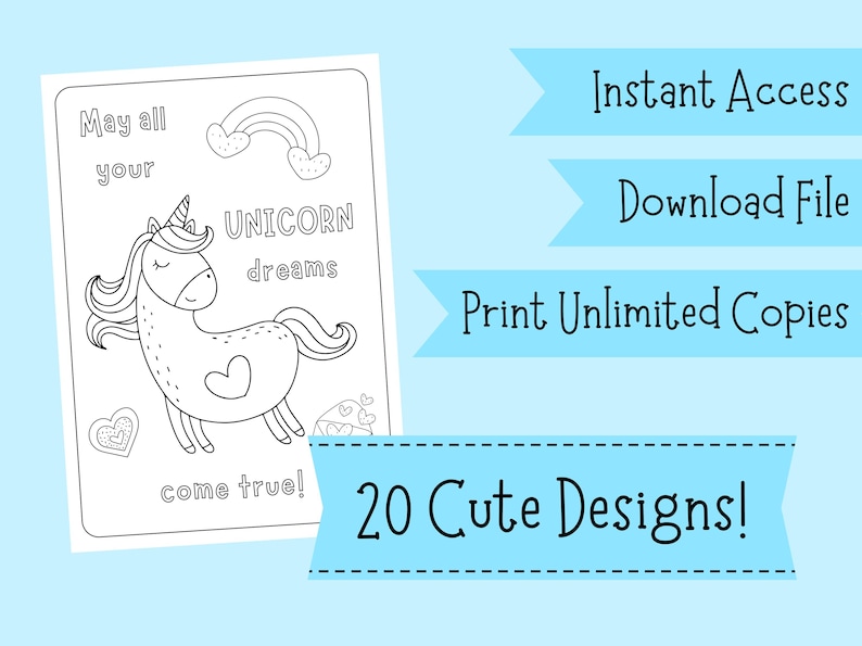 Unicorn Colouring Sheets for Children - Unicorn Coloring Pages for Kids ...