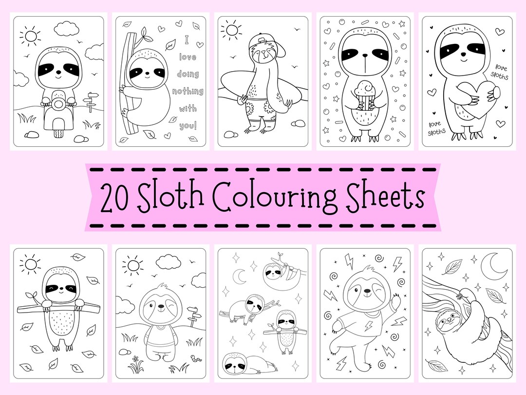 Sloth Colouring Sheets for Children - Sloth Coloring Pages for Kids ...