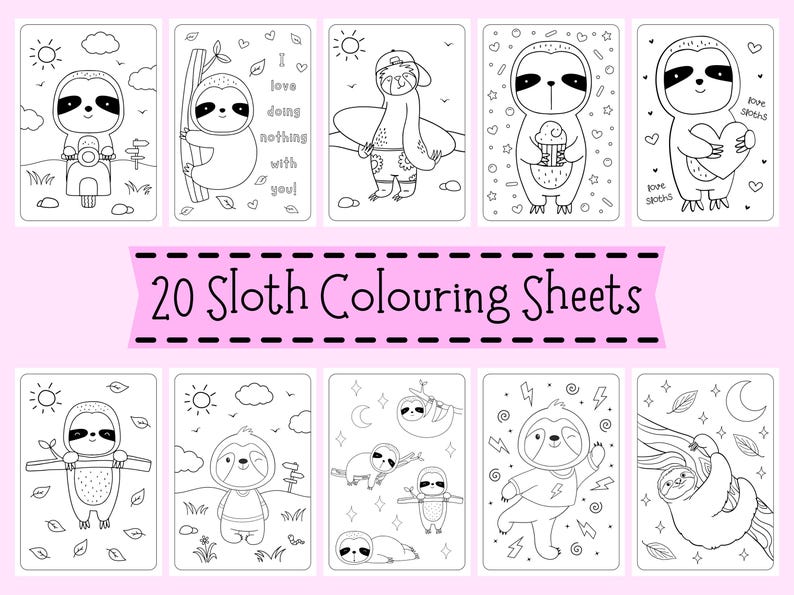 Sloth Colouring Sheets for Children - Sloth Coloring Pages for Kids ...