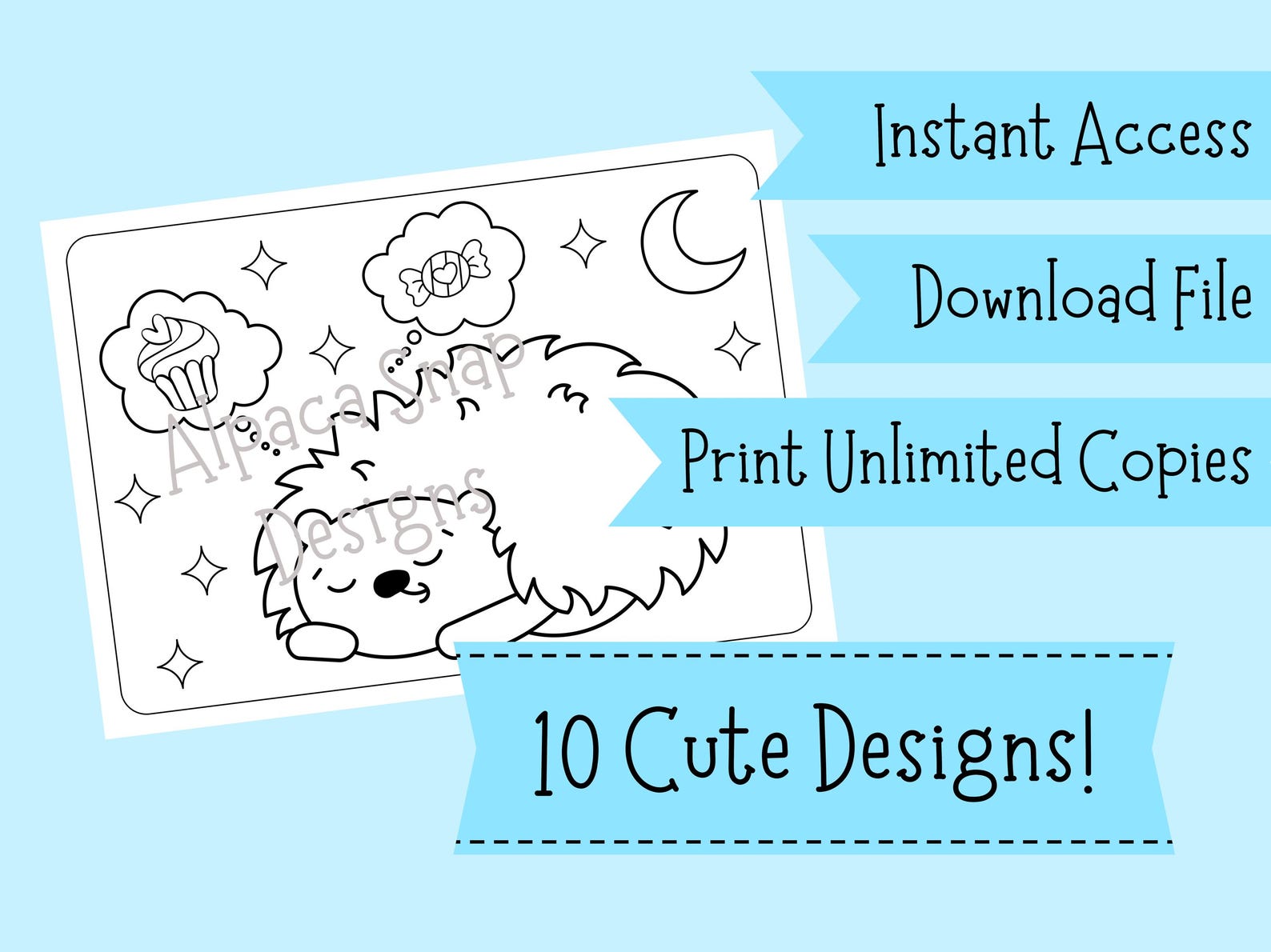 Sleeping Animals Colouring Sheets for Children - Cute Bedtime Coloring ...