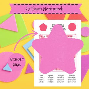 2D Shapes Word Search Puzzle: Printable Math Game (PDF Download A4/US ...