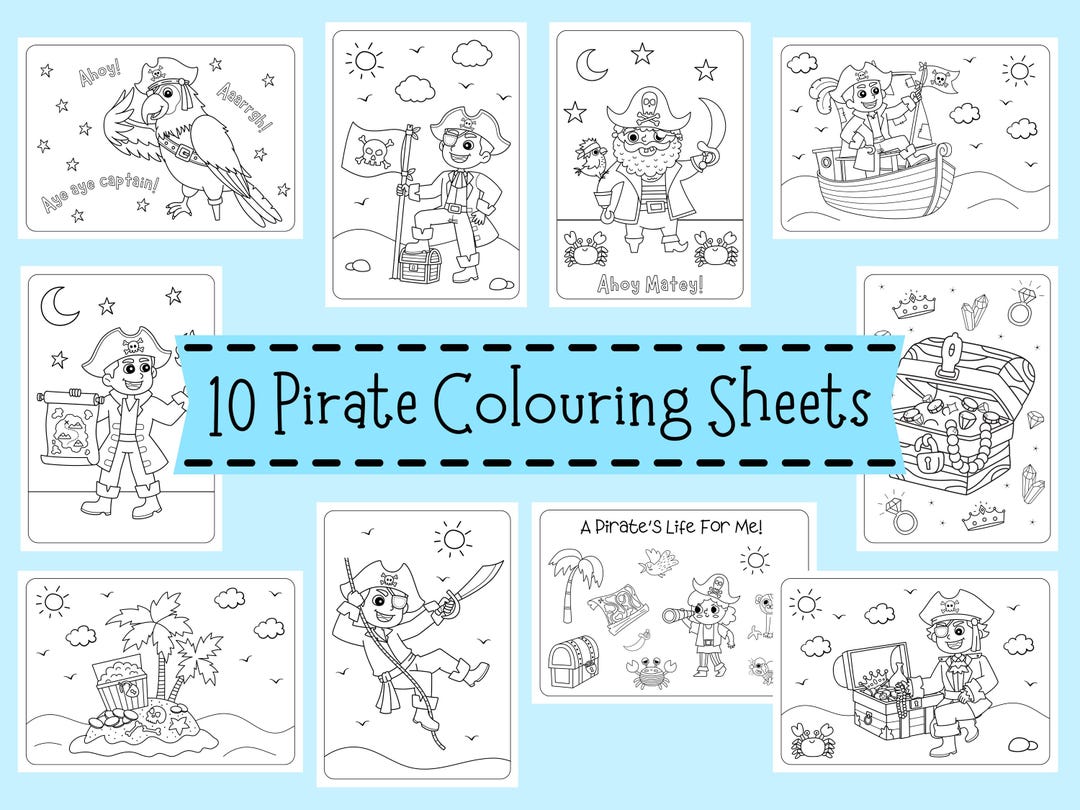 Pirate Colouring Sheets for Children - Pirate Coloring Pages for Kids ...