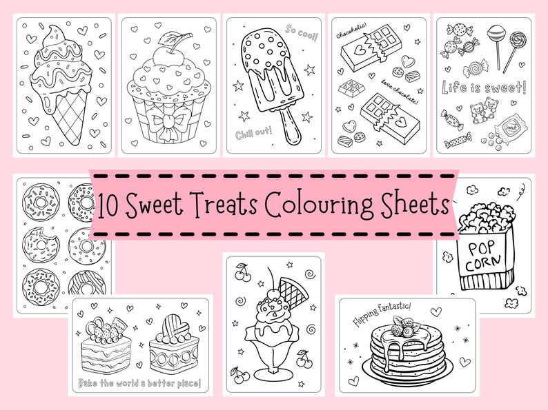 Sweet Treats Colouring Sheets for Children - Sweet Treats Coloring ...