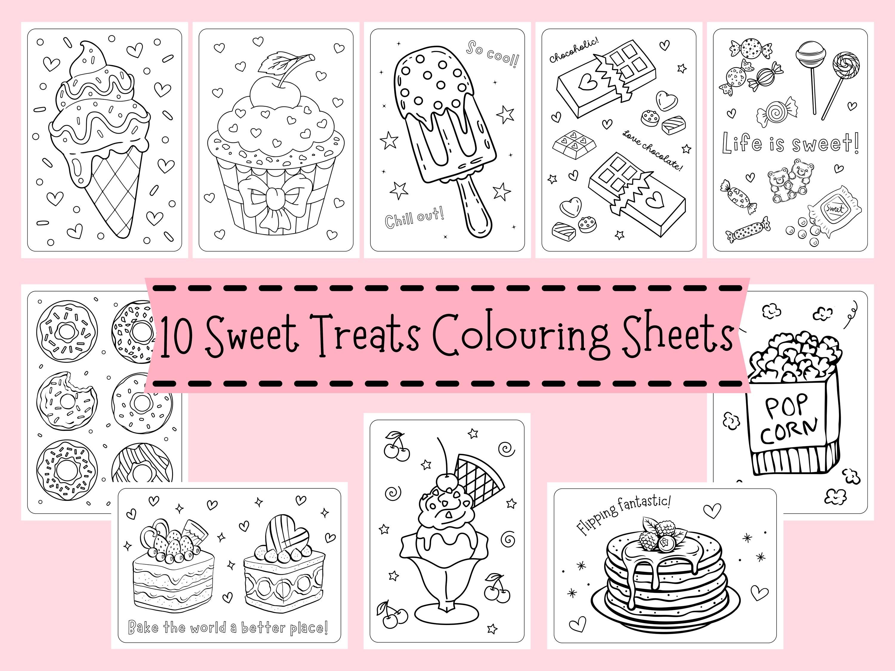 Sweet Treats Colouring Sheets for Children - Sweet Treats Coloring ...