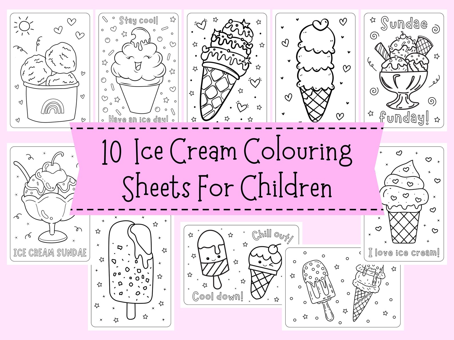 Ice Cream Colouring Sheets for Children - Ice Cream Coloring Pages for ...