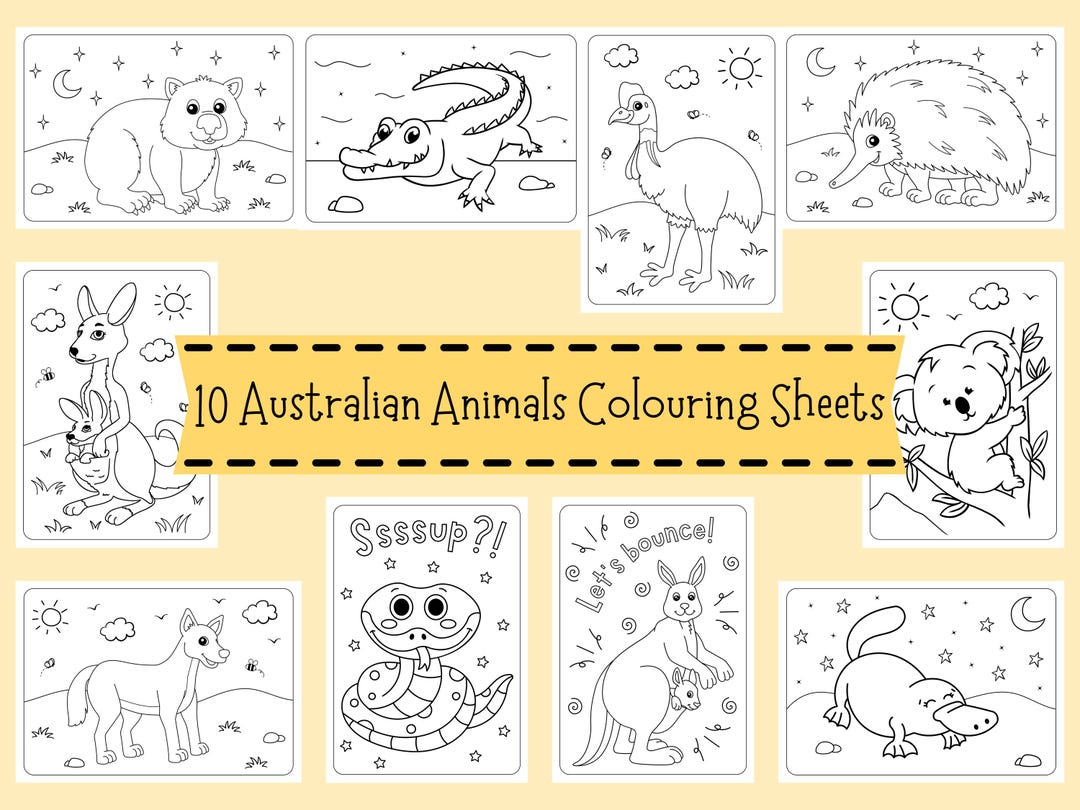Australian Animals Colouring Sheets for Children - Australian Coloring ...