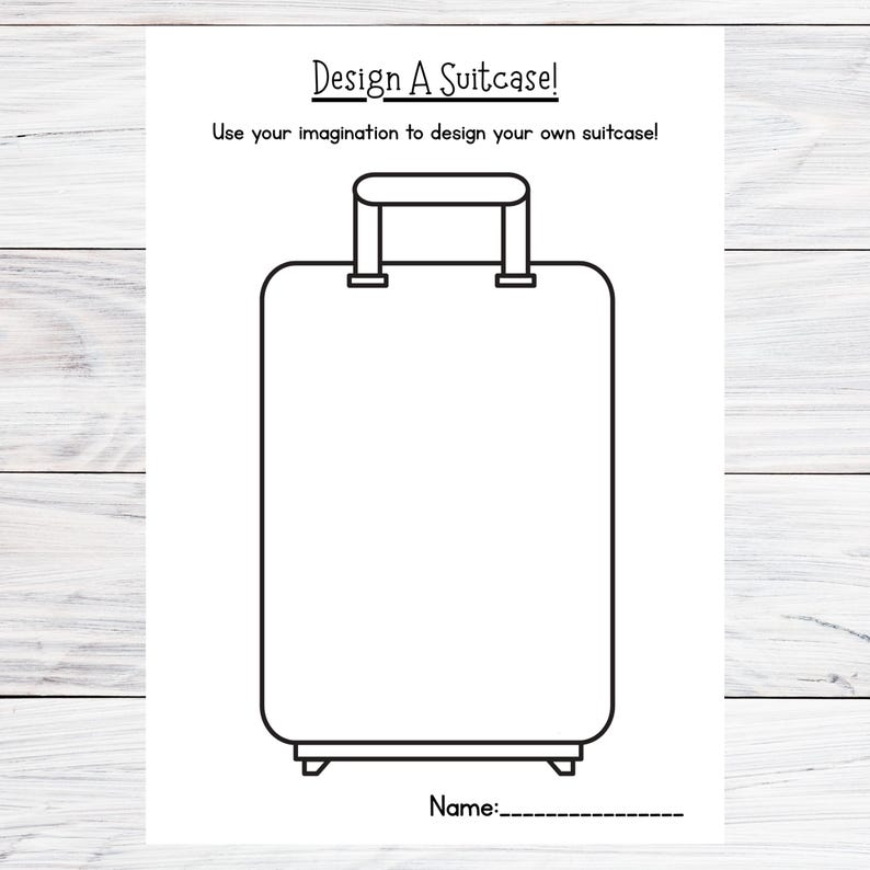 Design Your Own Suitcase Printable Activity: Kids Vacation Template ...