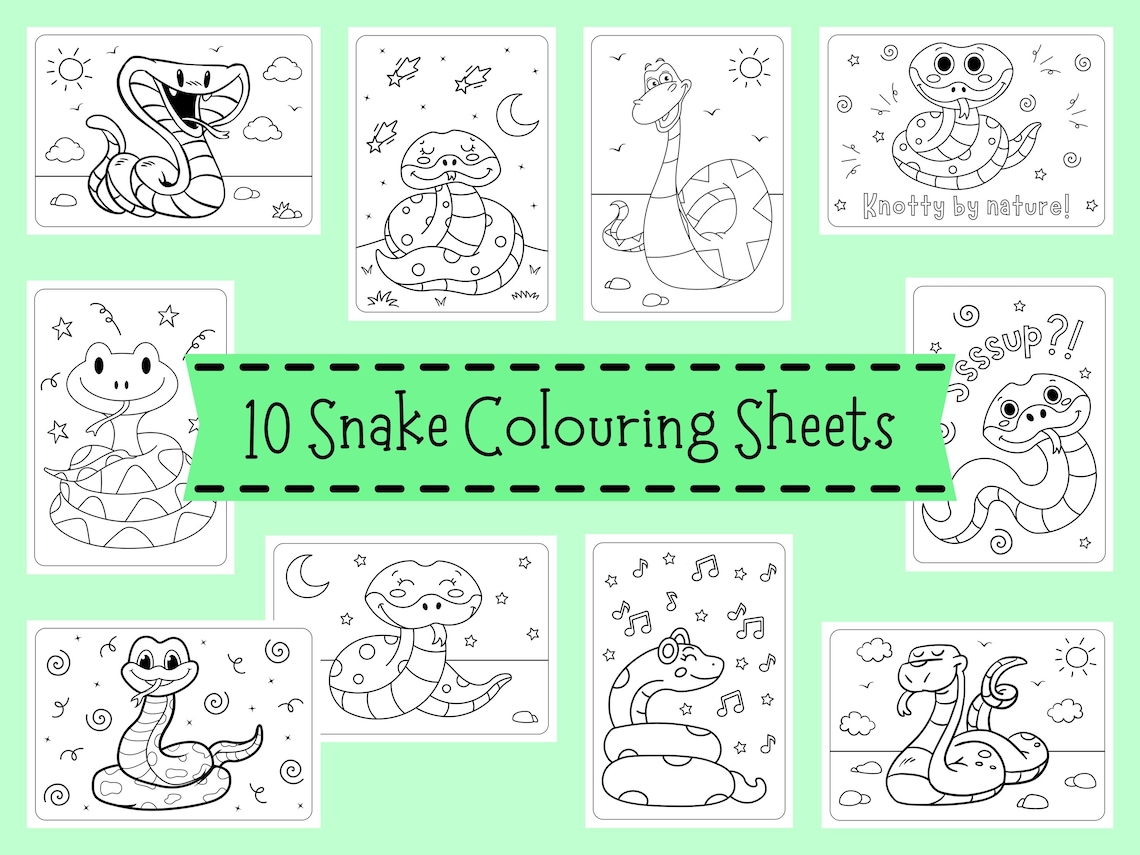 Snake Colouring Sheets for Children - Snake Coloring Pages for Kids ...