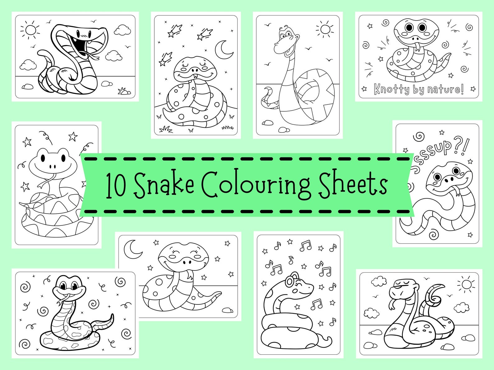 Snake Colouring Sheets for Children - Snake Coloring Pages for Kids ...