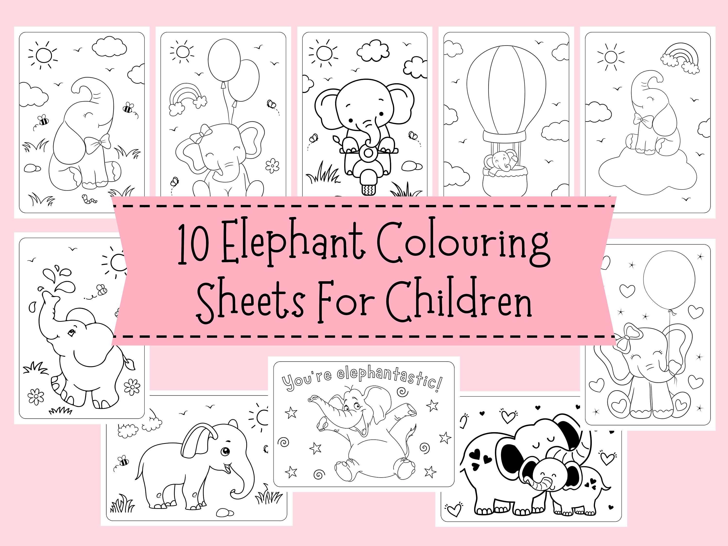 Elephant Colouring Sheets for Children Elephant Coloring Pages for Kids ...