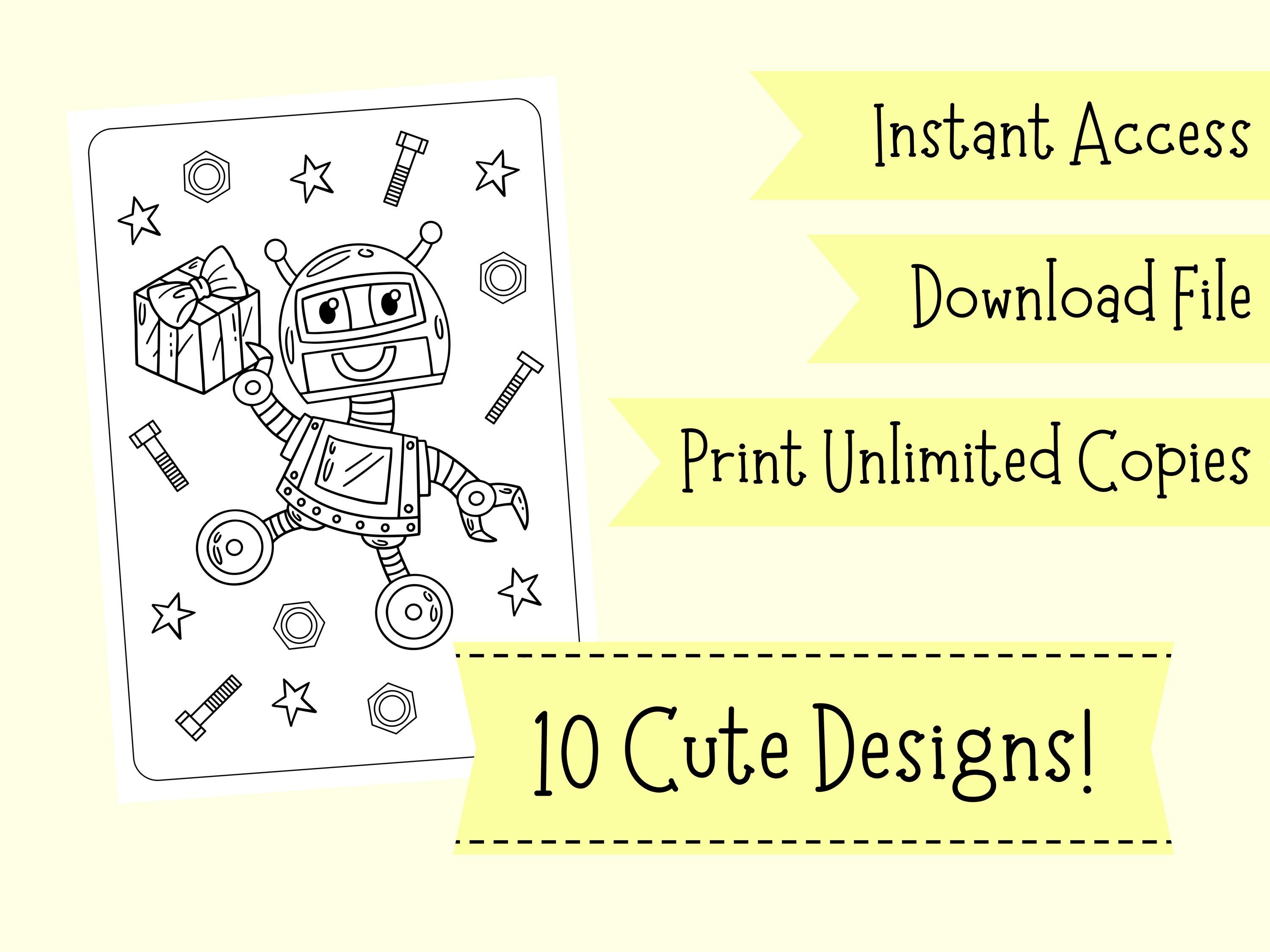 Robot Colouring Sheets for Children - Robot Coloring Pages for Kids ...