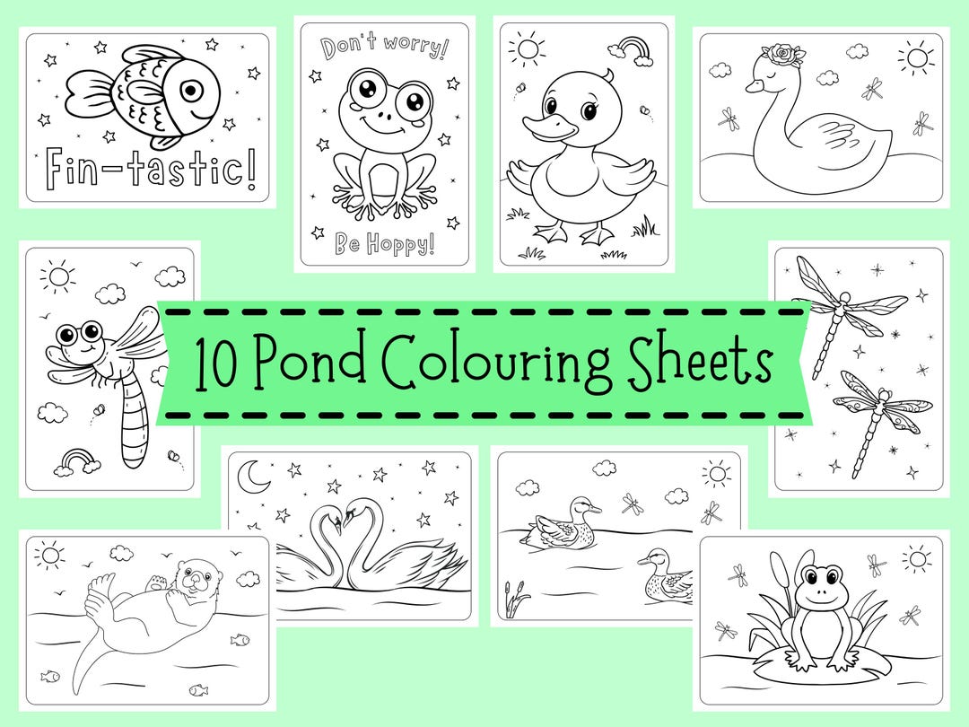 Pond Colouring Sheets for Children - Pond Coloring Pages for Kids ...