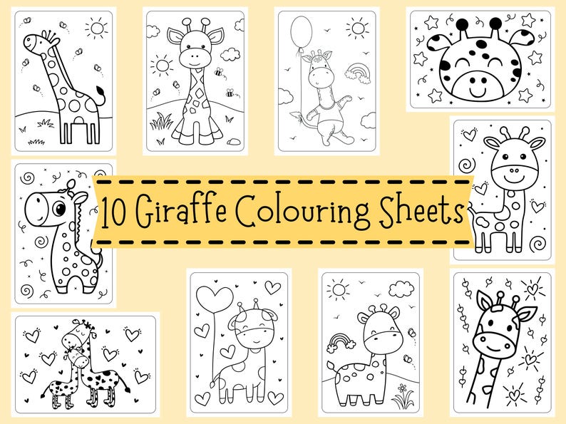 Giraffe Colouring Sheets for Children - Giraffe Coloring Pages for Kids ...