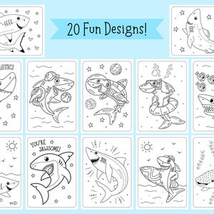 Shark Coloring Pages for Kids - 20 Fun Designs (digital Download) - Etsy