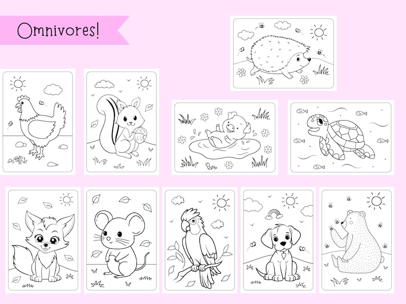 Omnivore Animal Coloring Pages - Kids Learning Activity (PDF Download ...