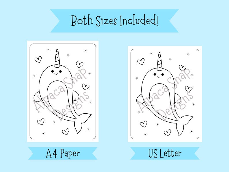 Narwhal Colouring Sheets for Children - Narwhal Coloring Pages for Kids ...