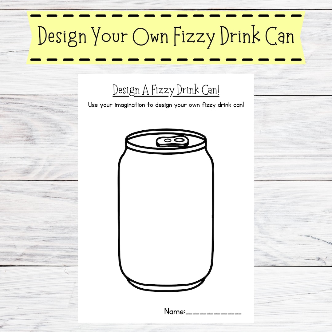 Design Your Own Fizzy Drink Can Printable Activity (PDF Download A4/US ...