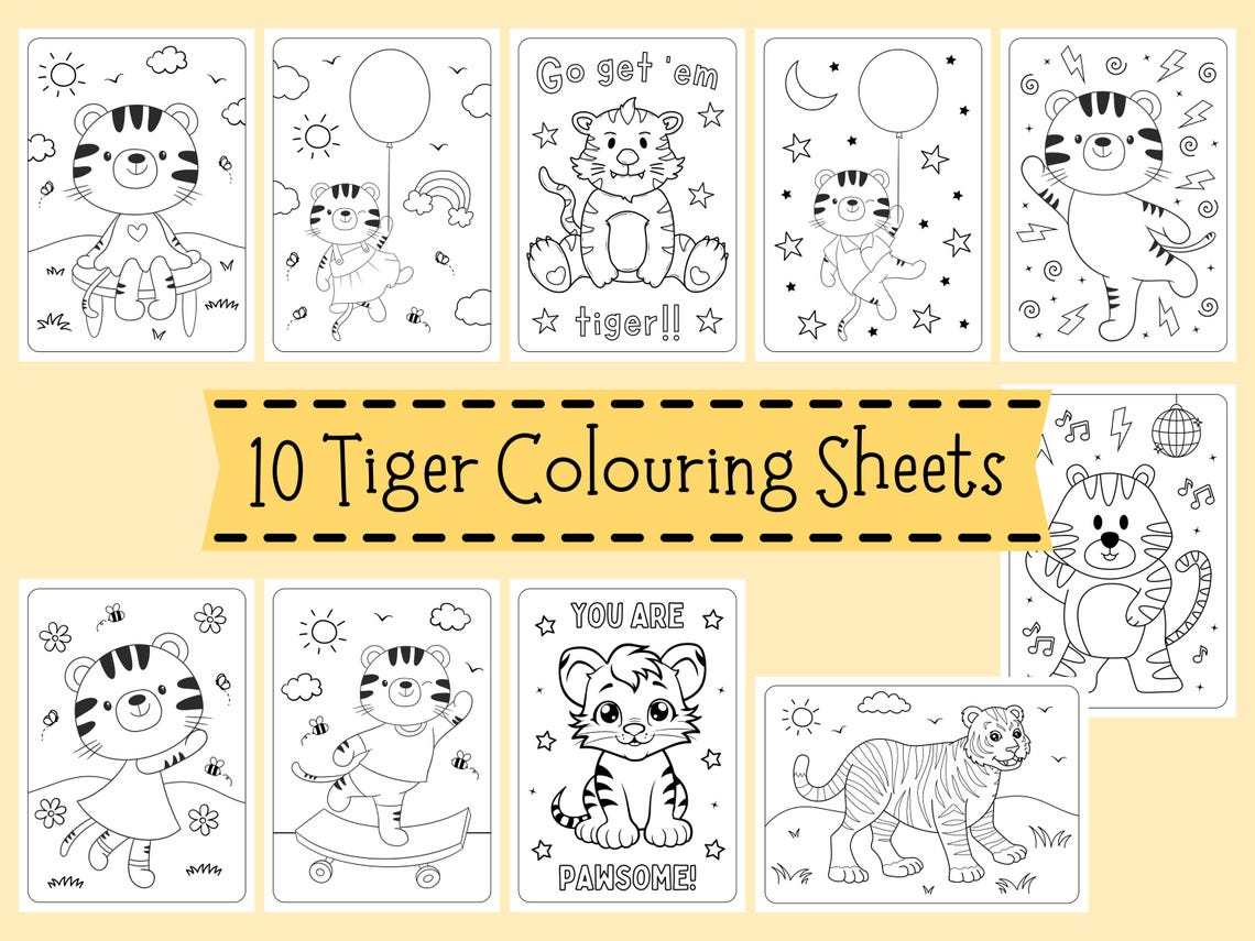 Tiger Colouring Sheets for Children - Tiger Coloring Pages for Kids ...