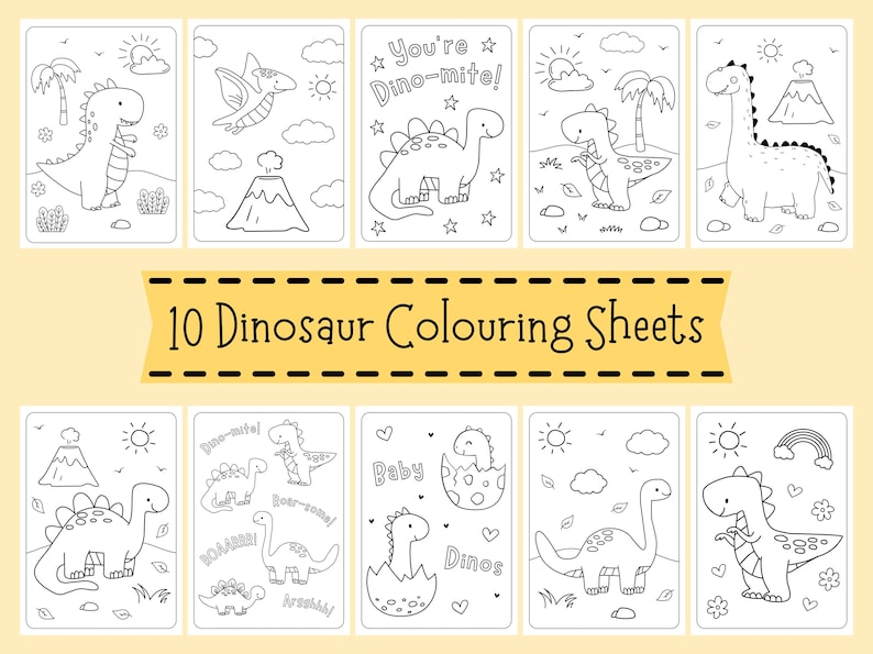 Dinosaur Colouring Sheets for Children - Dinosaur Coloring Pages for ...
