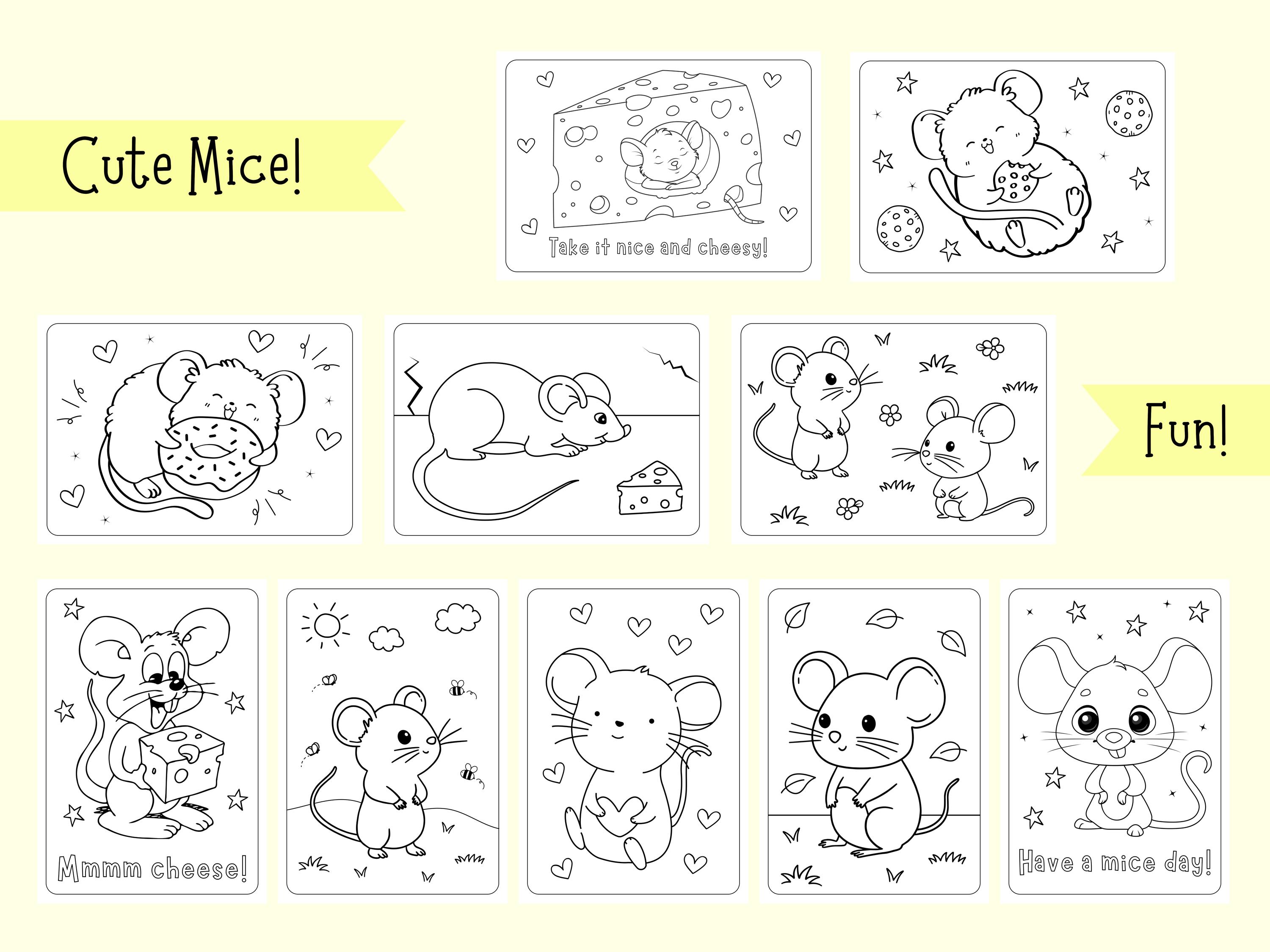 Mouse Colouring Sheets - Mouse Colouring for Children - Mice Coloring ...